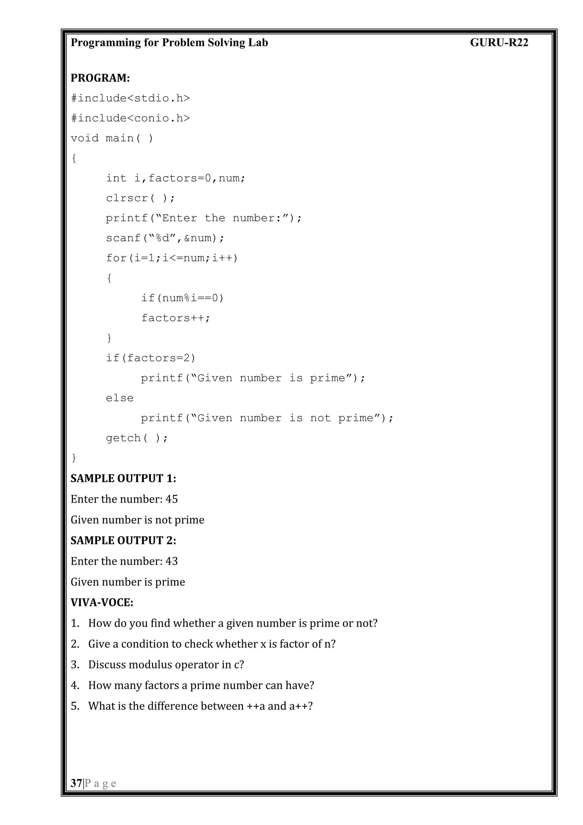 PPS_Lab_Manual_2023-24[1] of Programming for problem solving | PDF
