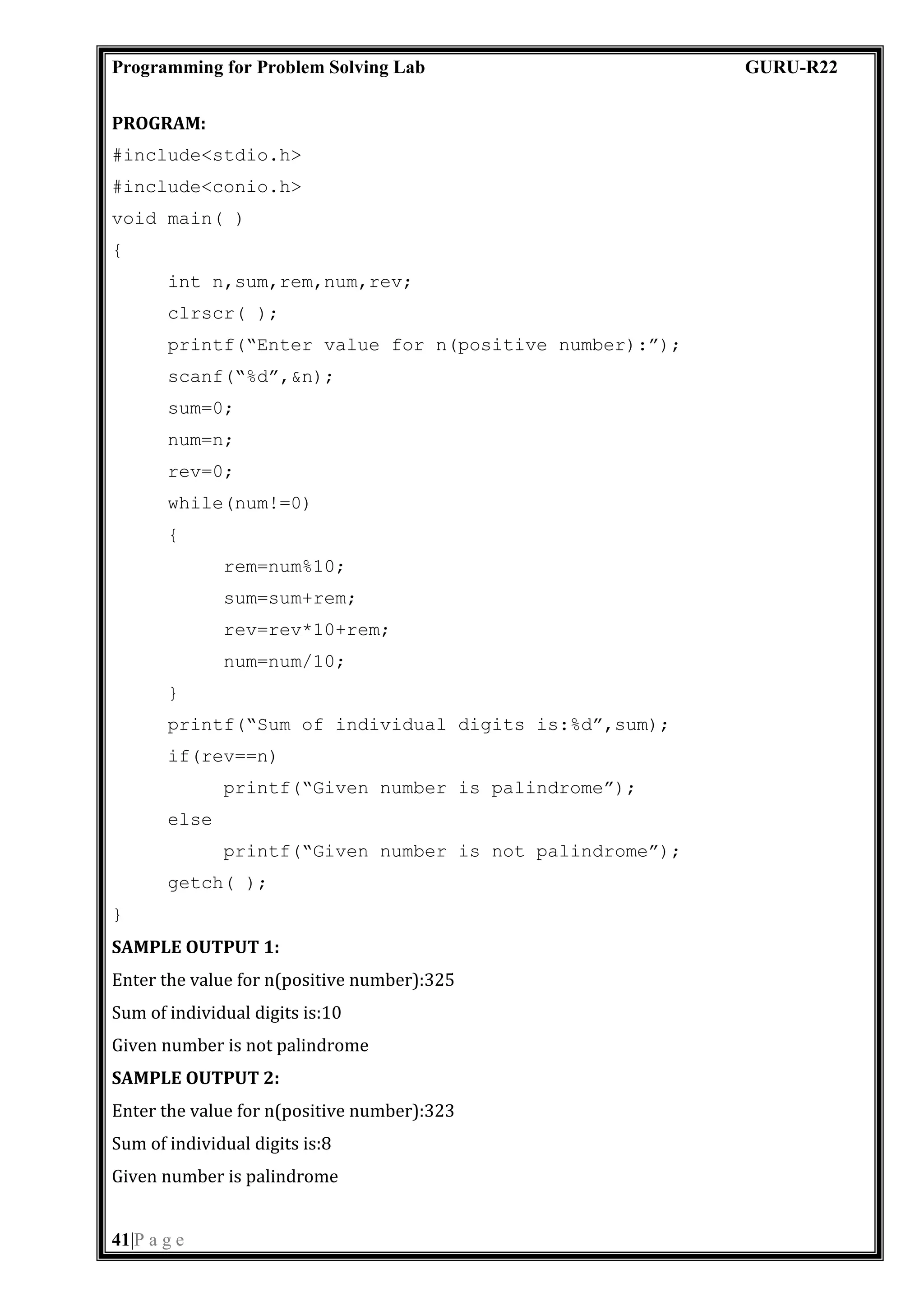 PPS_Lab_Manual_2023-24[1] of Programming for problem solving | PDF
