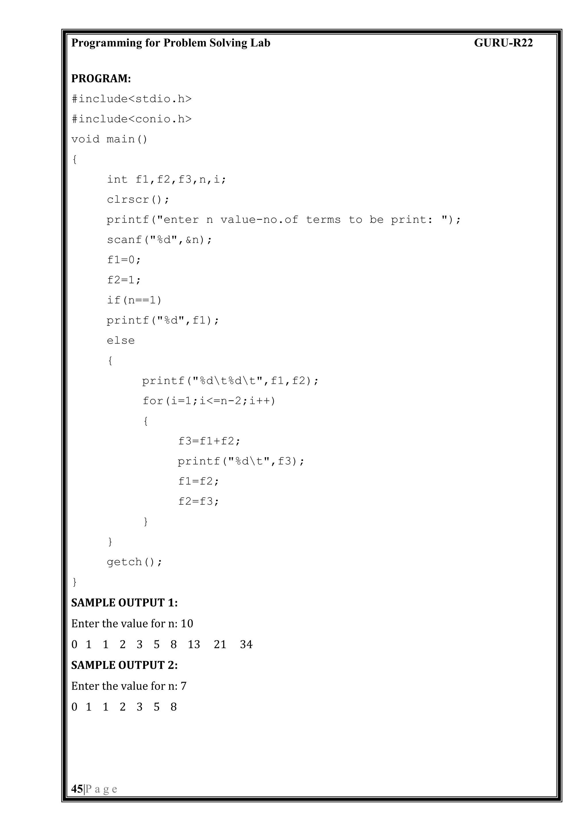 PPS_Lab_Manual_2023-24[1] of Programming for problem solving | PDF