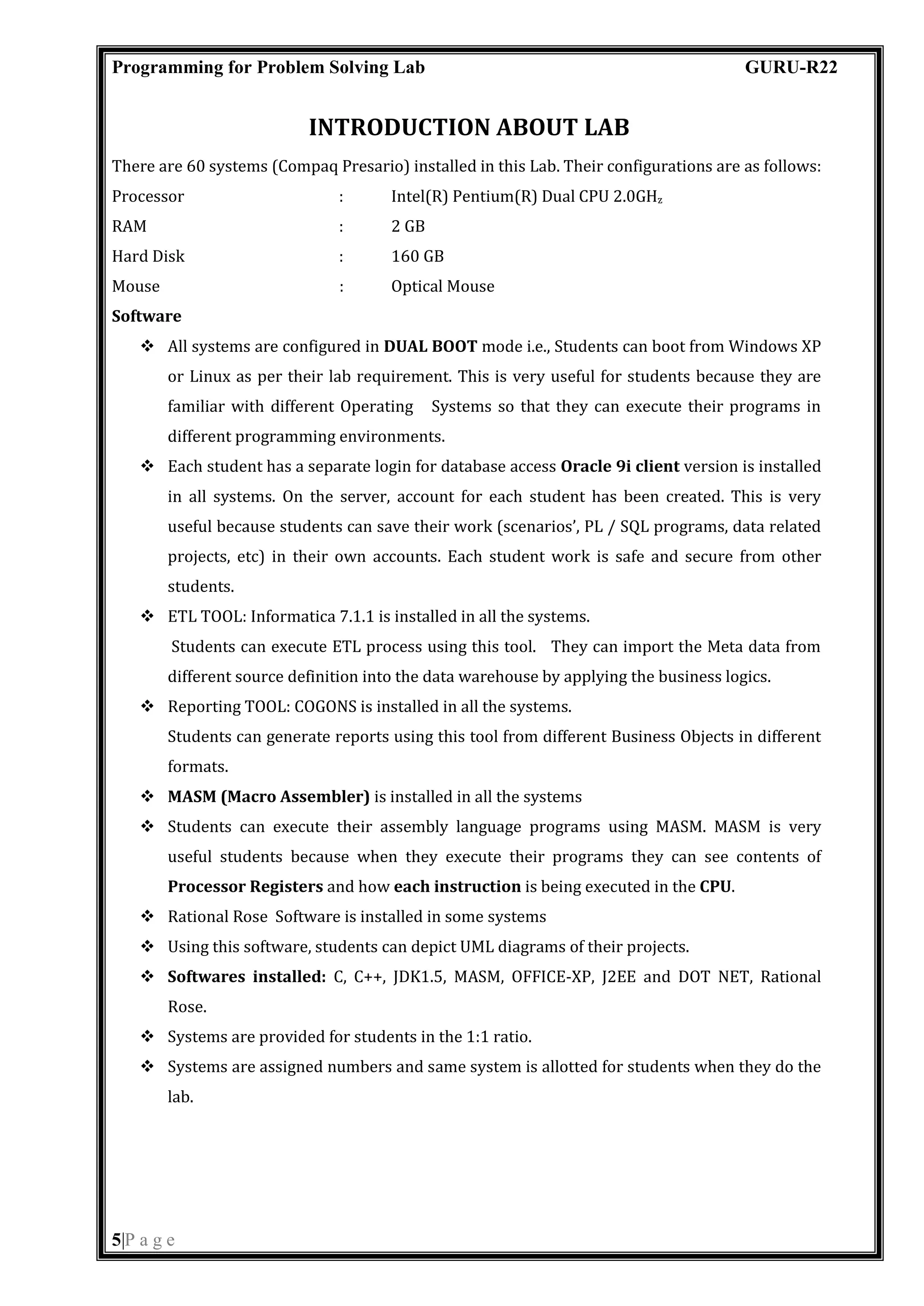 PPS_Lab_Manual_2023-24[1] of Programming for problem solving | PDF