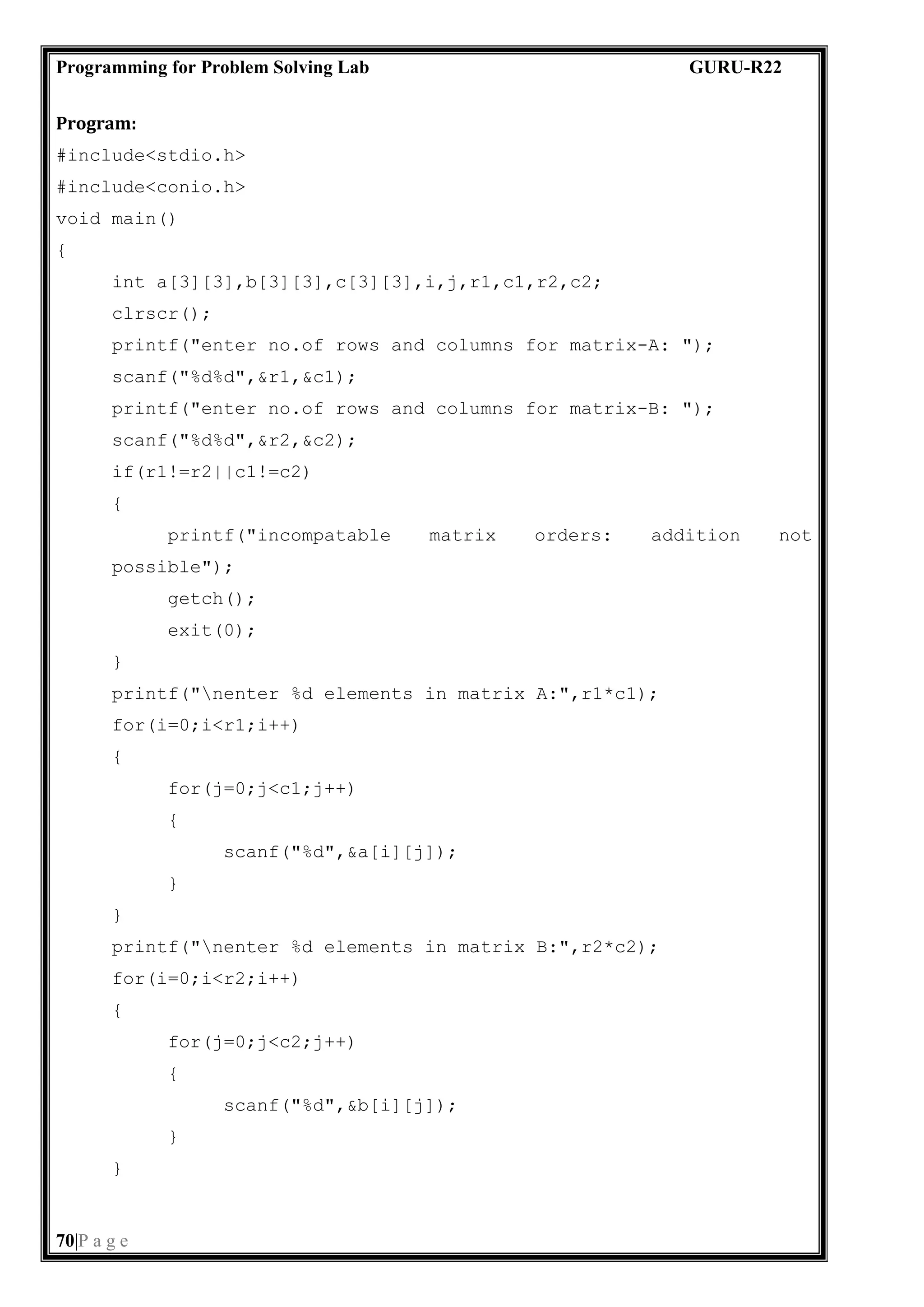 PPS_Lab_Manual_2023-24[1] of Programming for problem solving | PDF