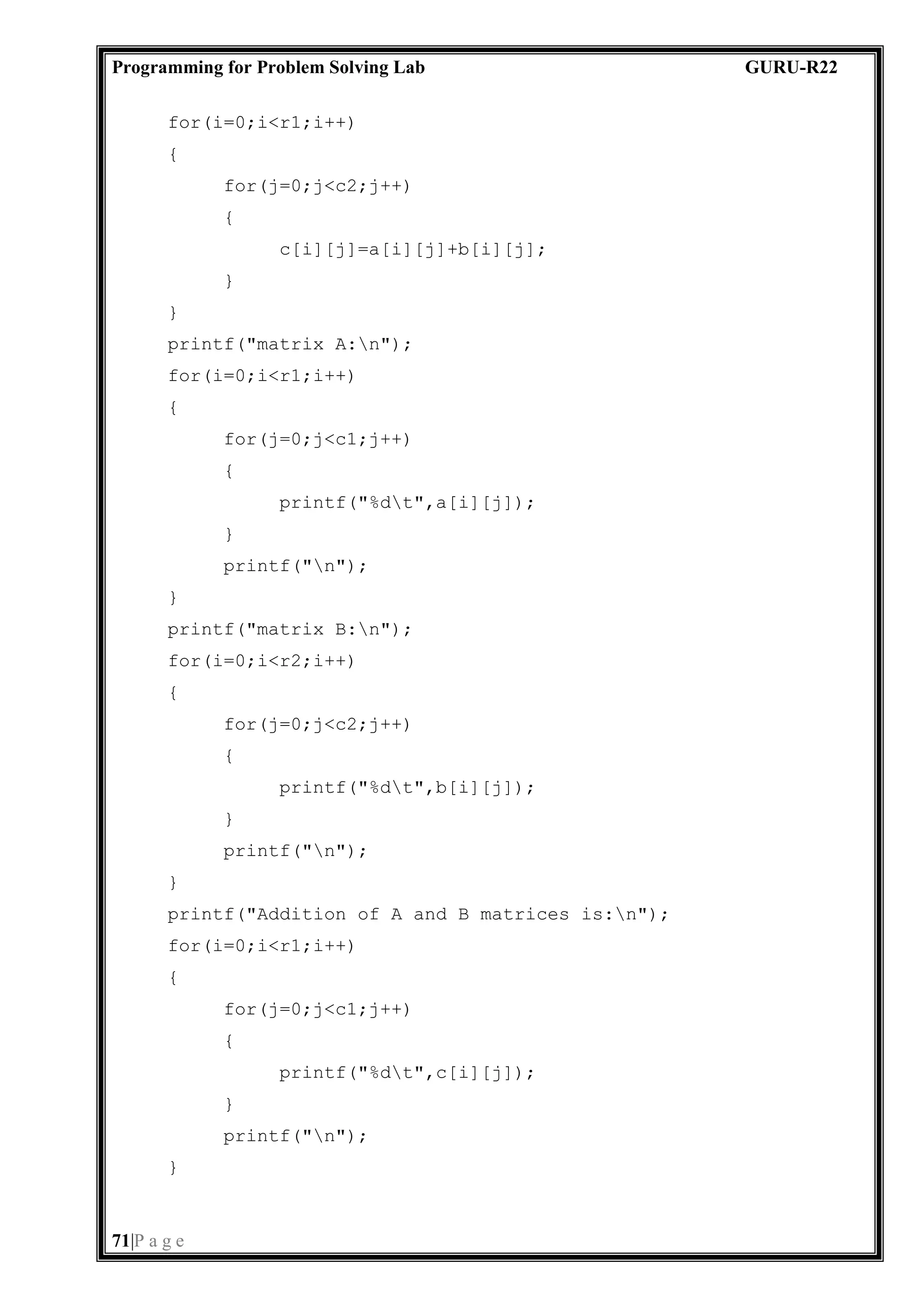 PPS_Lab_Manual_2023-24[1] of Programming for problem solving | PDF