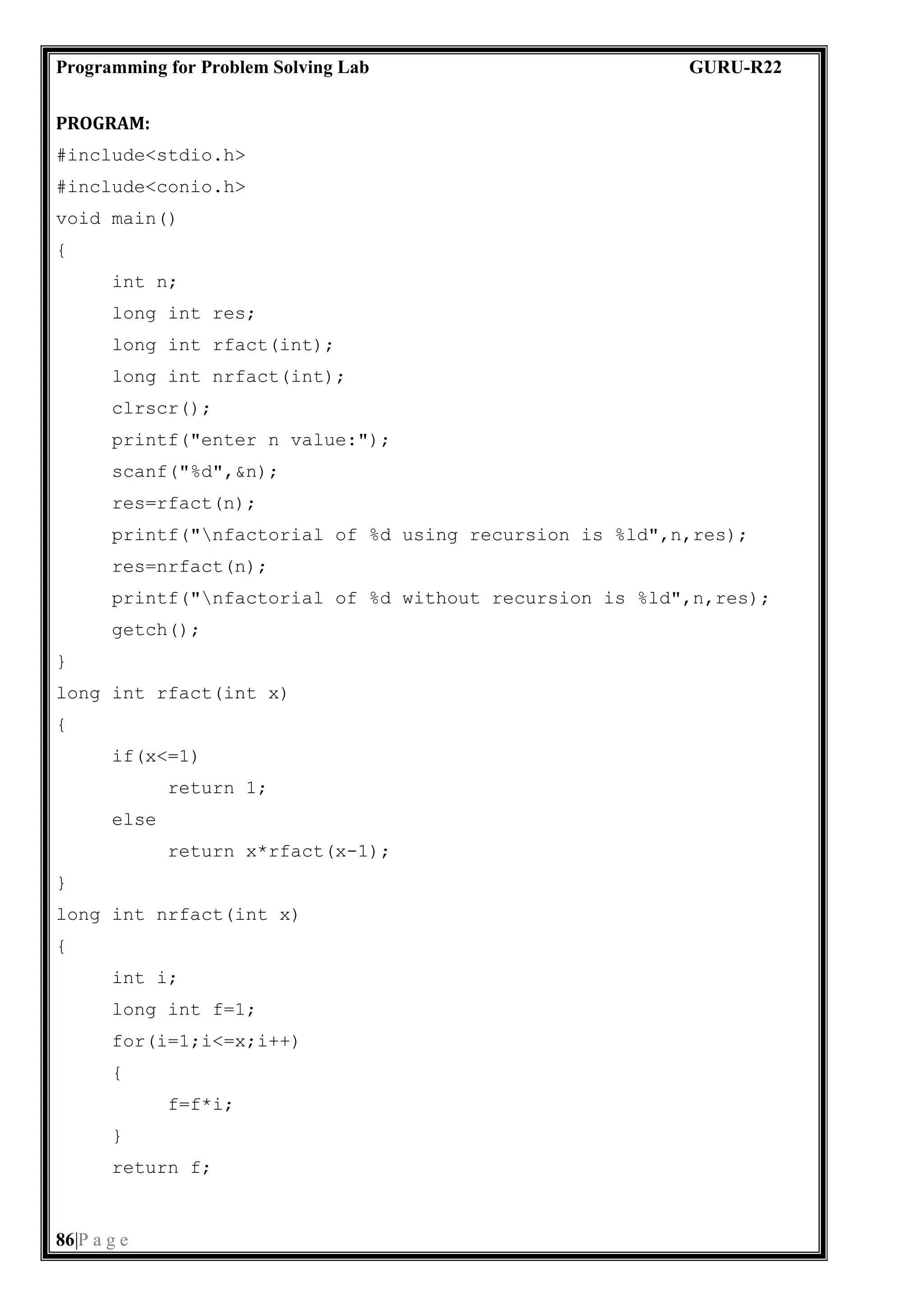 PPS_Lab_Manual_2023-24[1] of Programming for problem solving | PDF