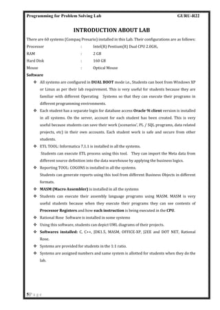 PPS_Lab_Manual_2023-24[1] of Programming for problem solving | PDF