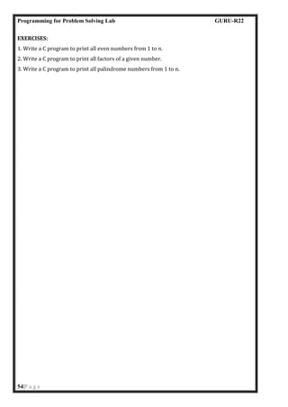 PPS_Lab_Manual_2023-24[1] of Programming for problem solving | PDF