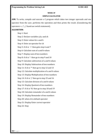 PPS_Lab_Manual_2023-24[1] of Programming for problem solving | PDF