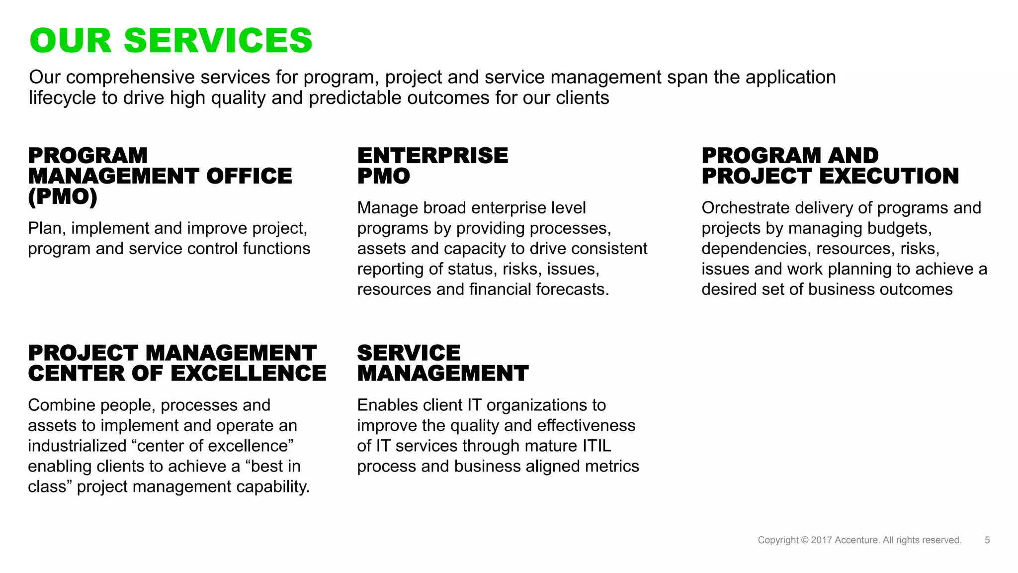Accenture Program Project and Service Management | PPTX