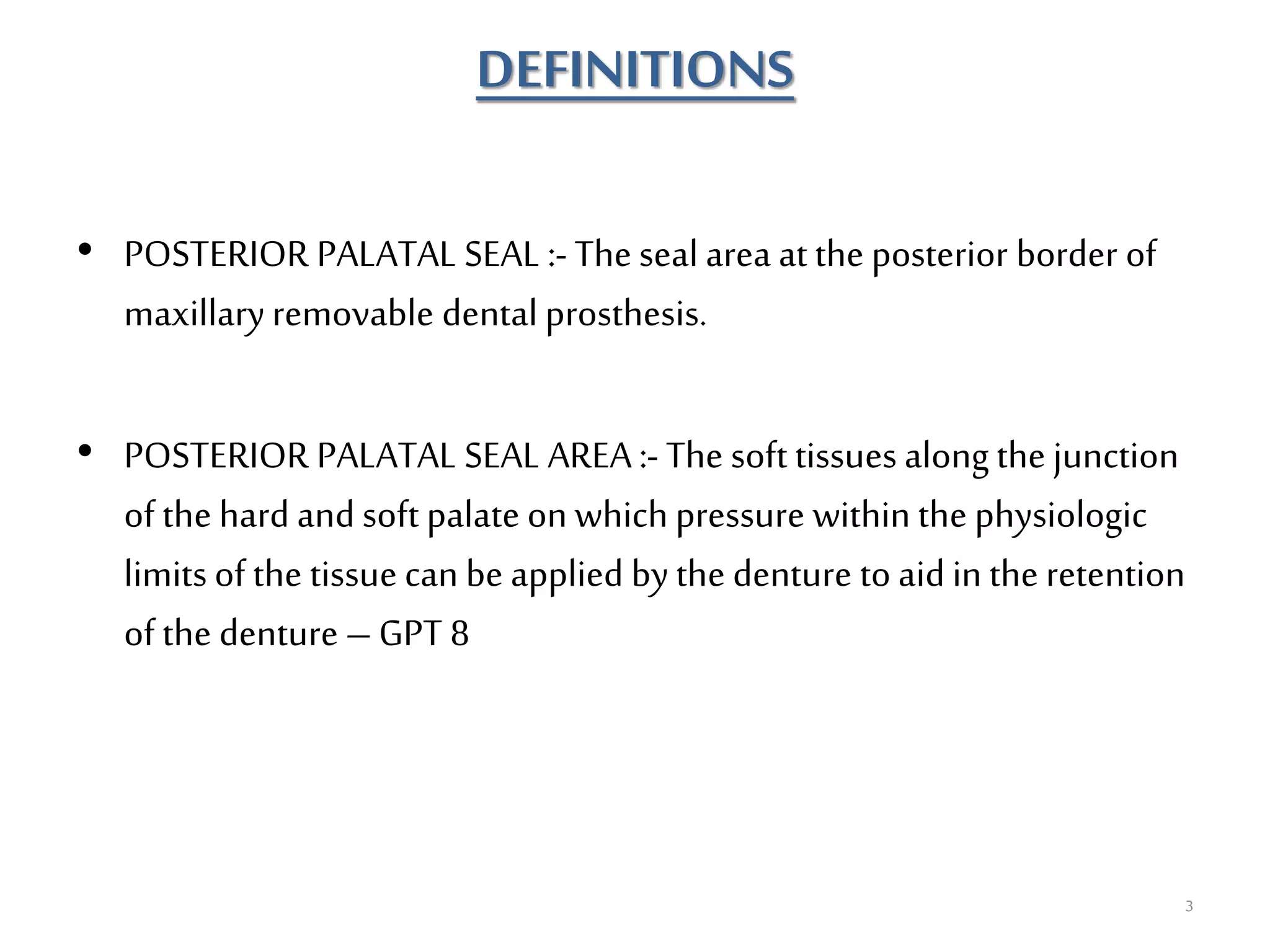 posterior palatal seal | PPTX