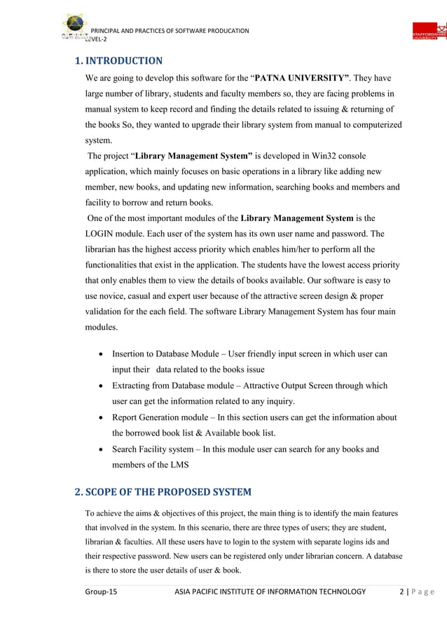 Library Management System | DOCX | Operating Systems | Computer Software and Applications