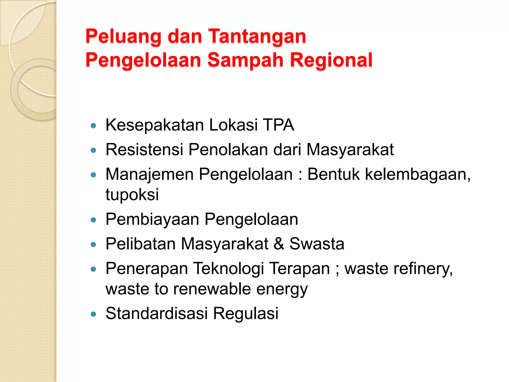 Desain Kemitraan Pengelolaan Tempat Pemrosesan Akhir (TPA) Sampah ...