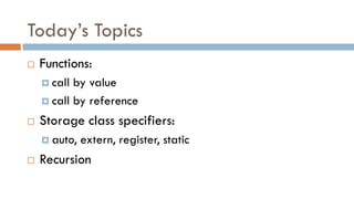 C Programming Storage classes, Recursion | PDF