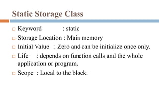 C Programming Storage classes, Recursion | PDF