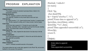 APPENEDING OF DATA TO AN EXISTING FILES. | PPTX