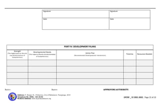 OPCRF aligned with PD Priorities for SY 2020-2023 | DOCX