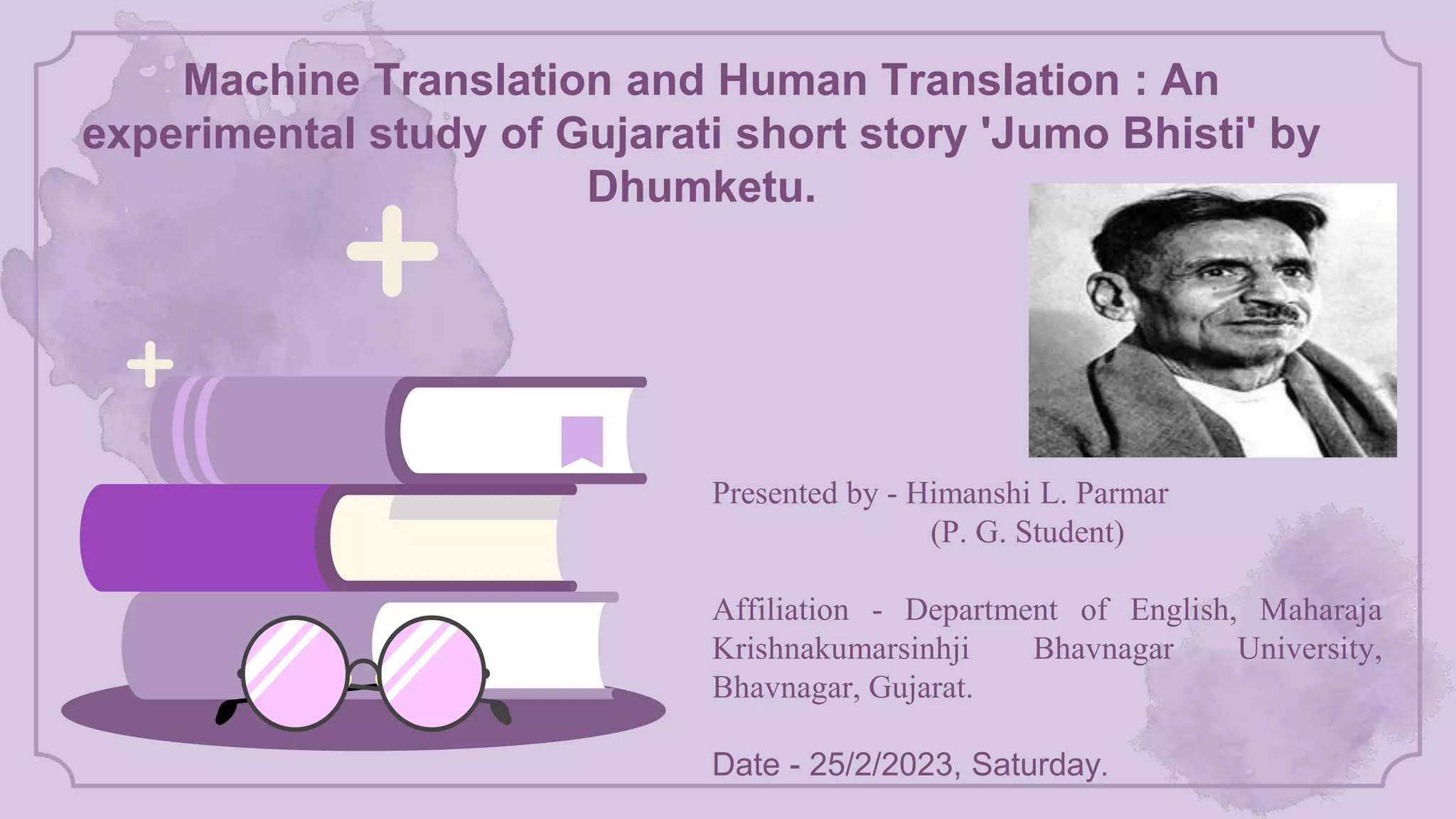 Machine Translation and Human Translation in Jumo Bhisti by Dhumketu ...