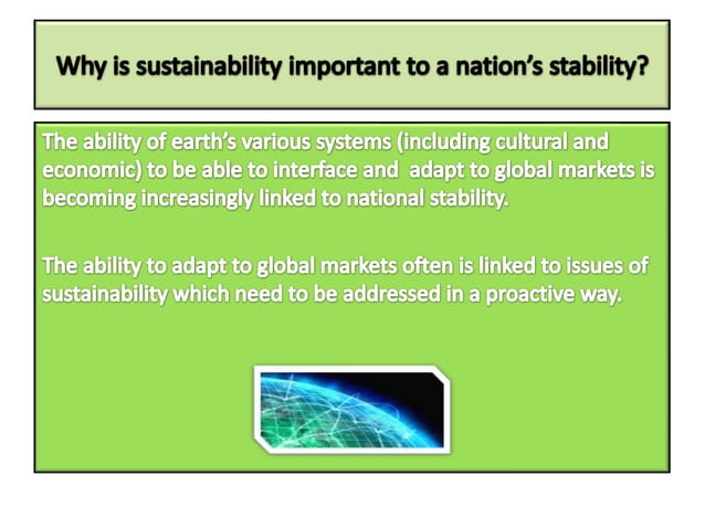 Sustainability and National Stability | PPT