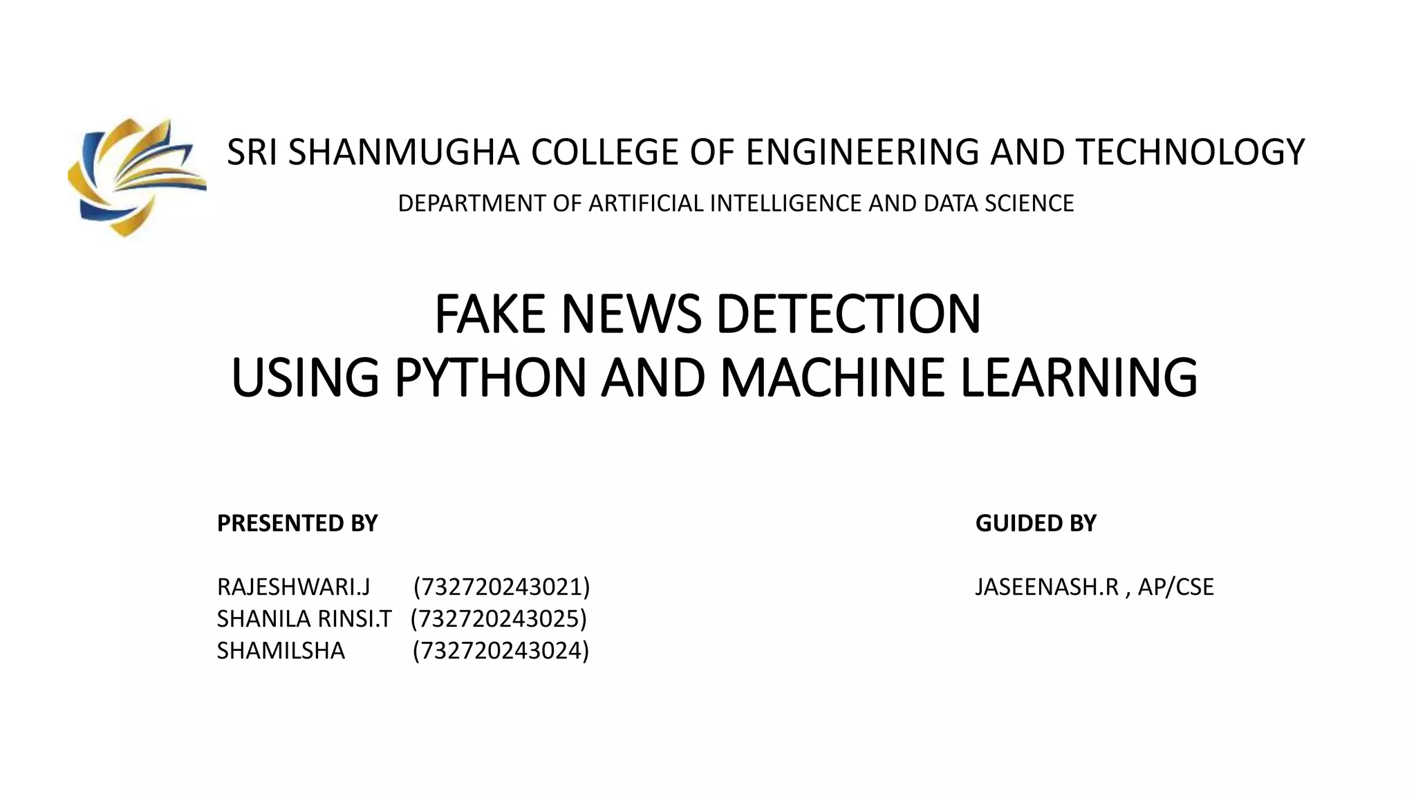 Fake news detection | PPTX