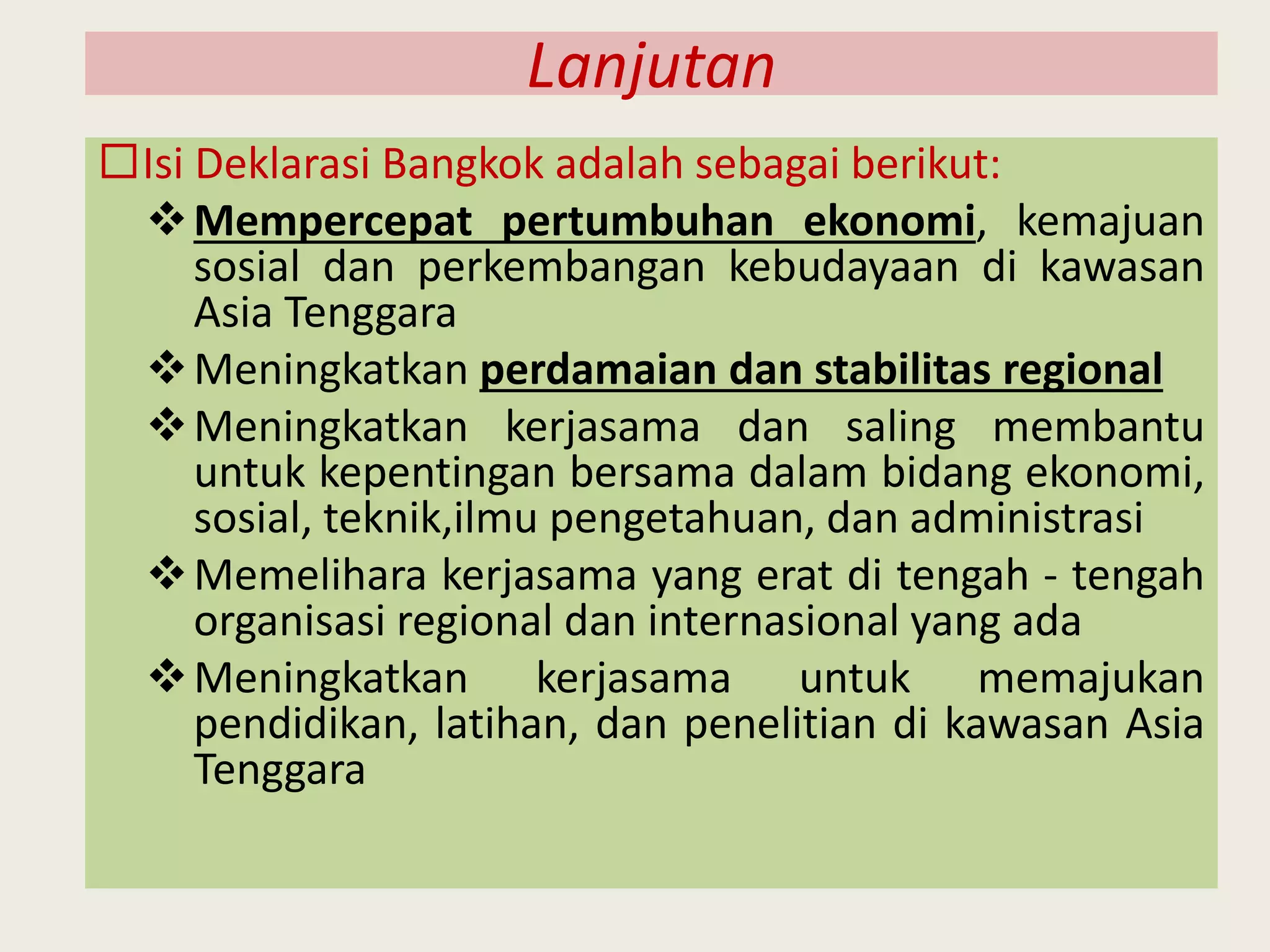 Sejarah Pembentukan ASEAN | PPTX