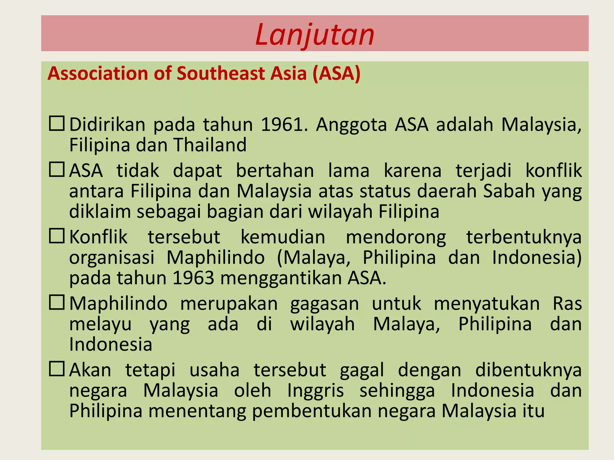 Sejarah Pembentukan ASEAN | PPTX