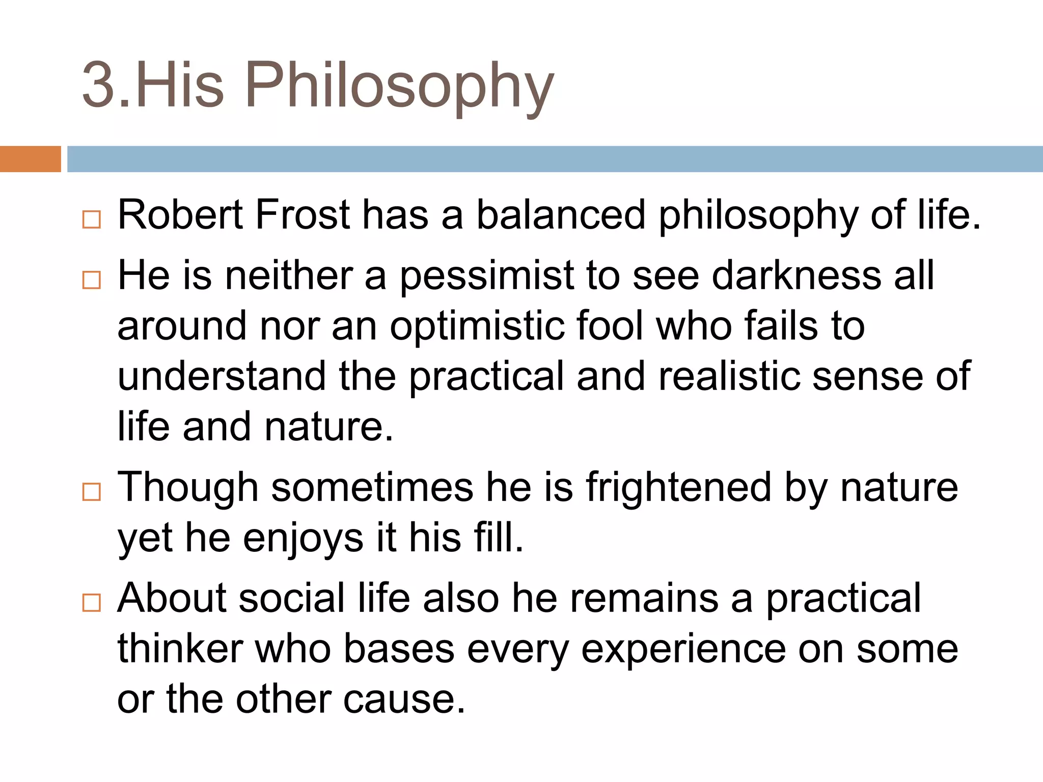 Characteristics of the poetry of Robert Frost | PPTX