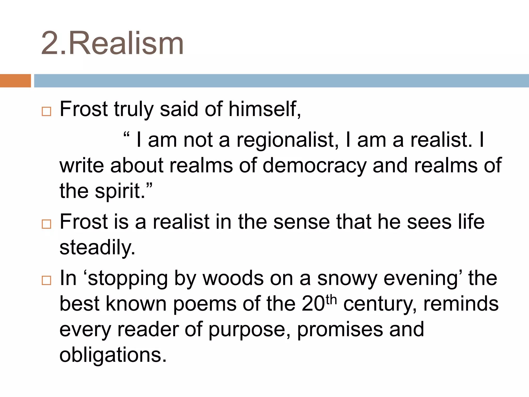 Characteristics of the poetry of Robert Frost | PPTX