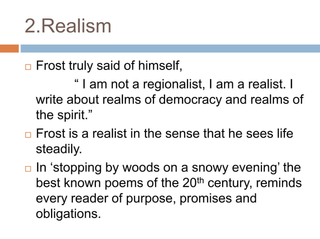 Characteristics of the poetry of Robert Frost | PPTX | Poetry | Books ...