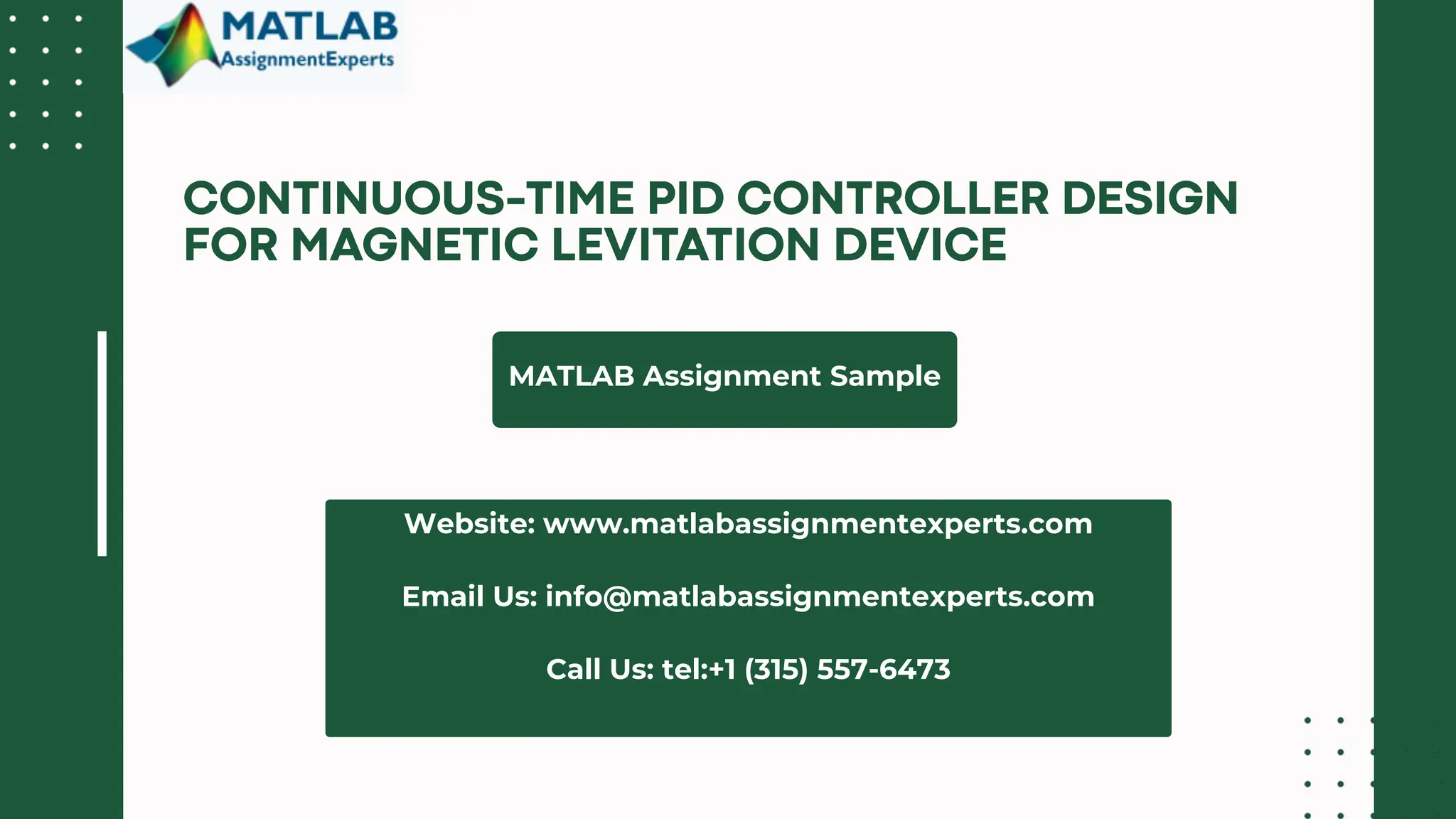 Continuous-Time PID Controller Design for Magnetic Levitation Device- A MATLAB Assignment Sample ...