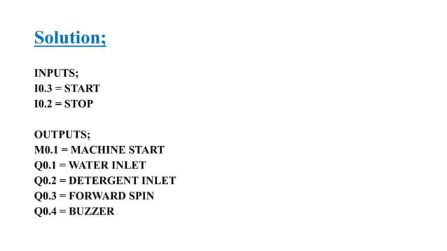 Washing machine ppt based on the application of plc | PPTX