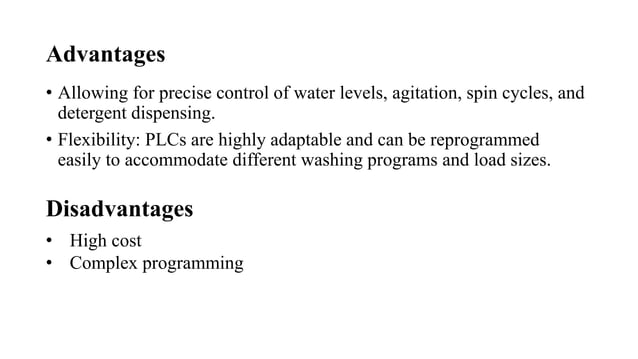 Washing machine ppt based on the application of plc | PPTX