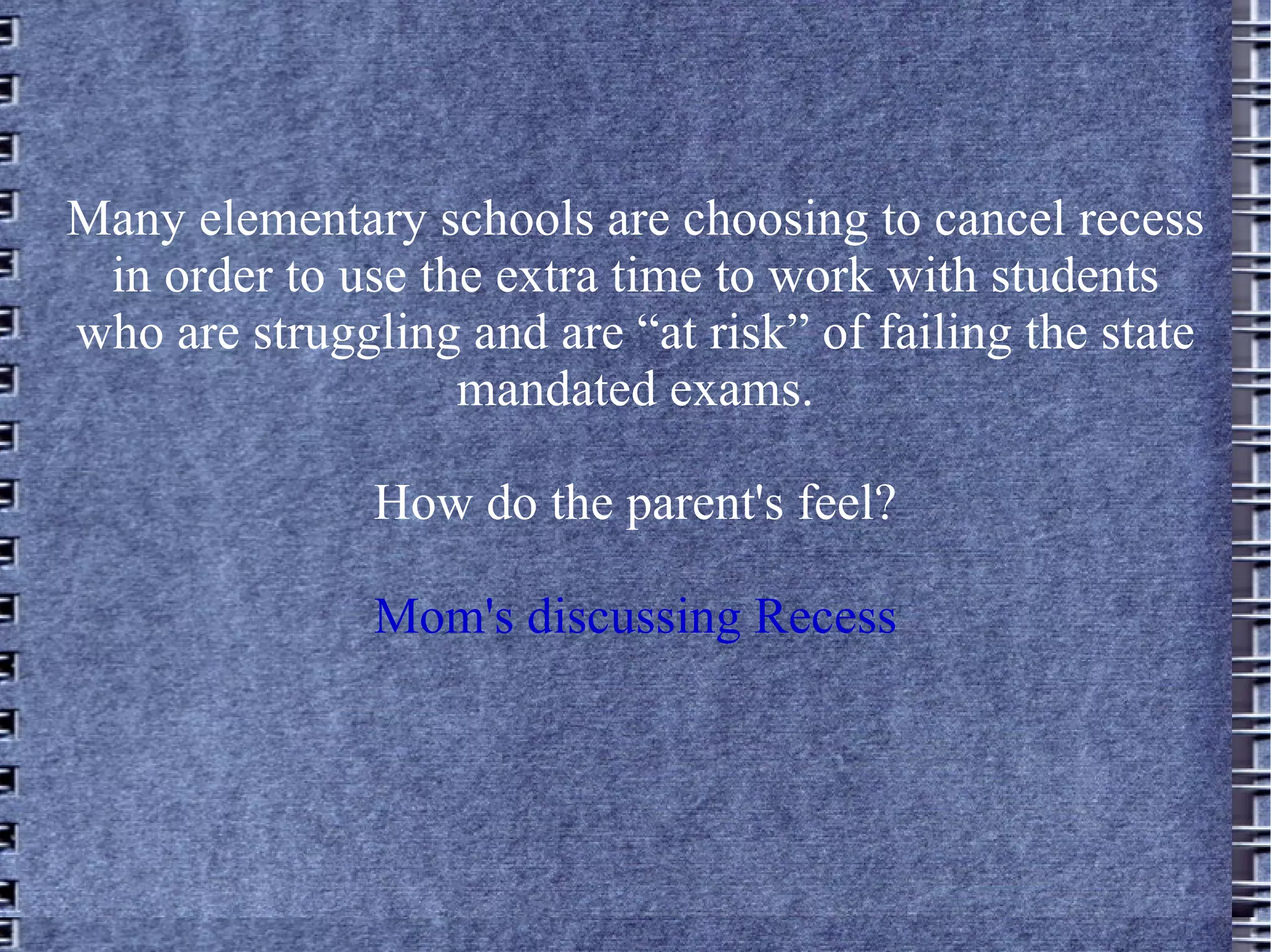 Is Recess THAT important? | ODP