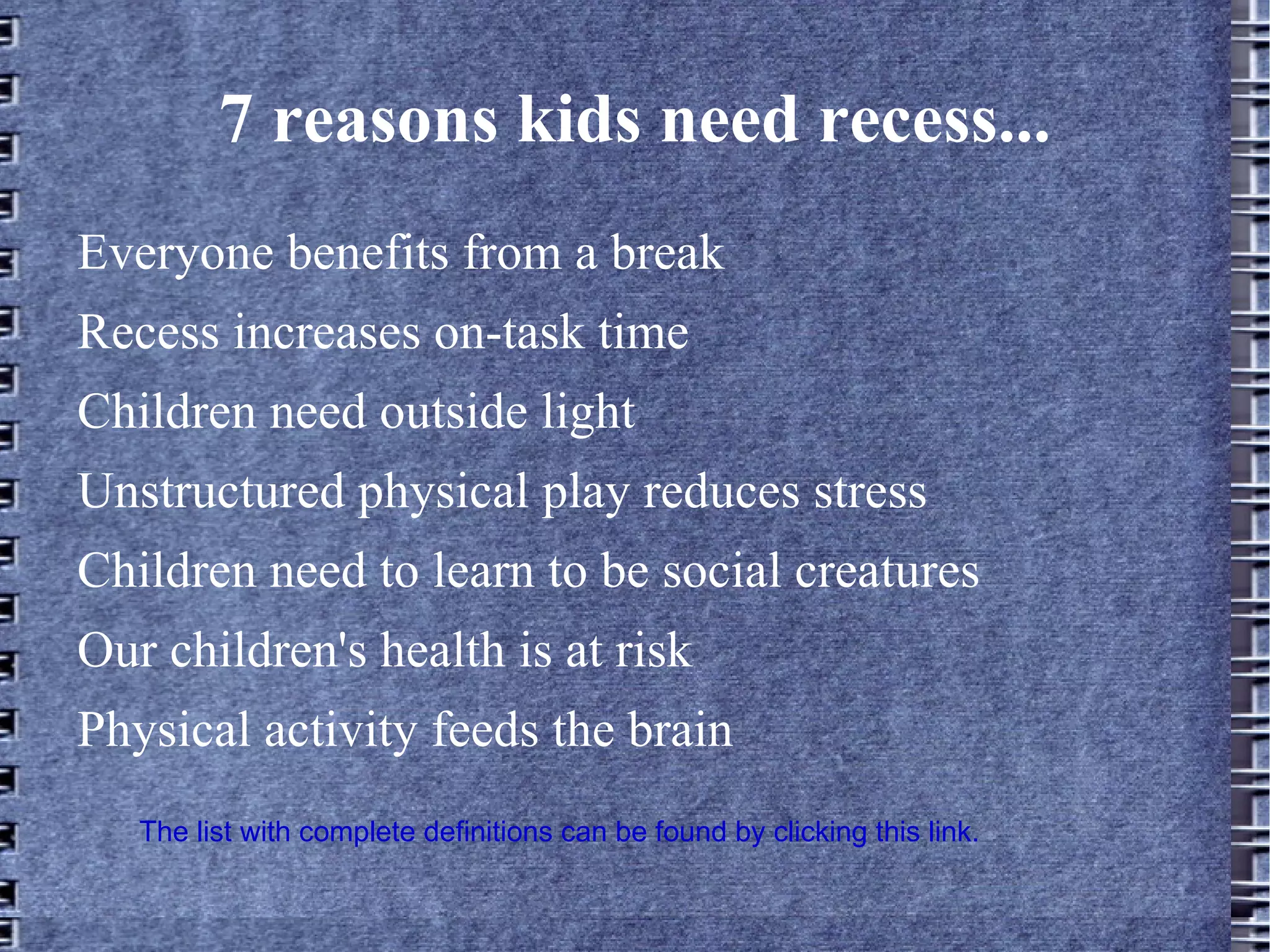 Is Recess THAT important? | ODP