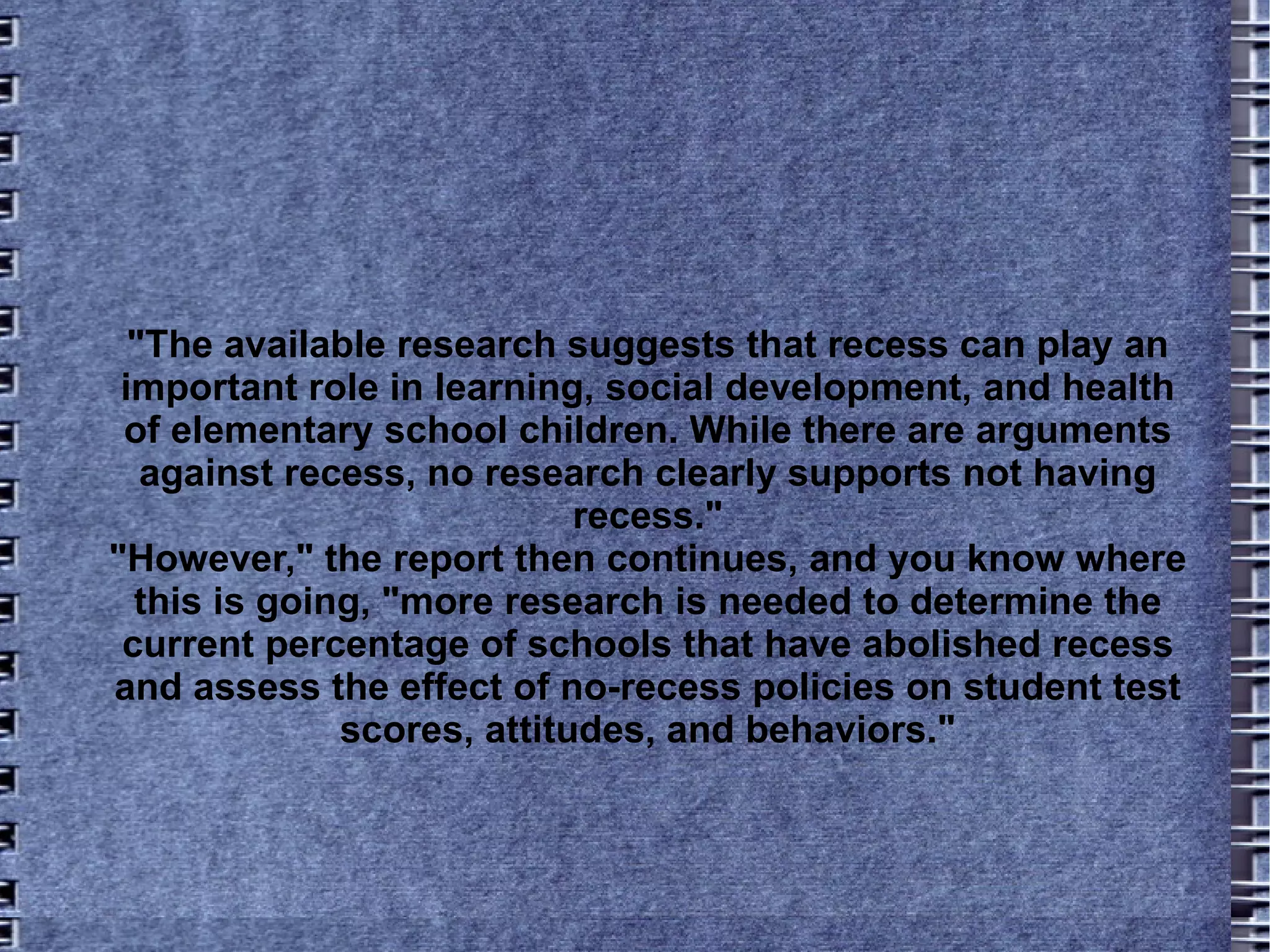 Is Recess THAT important? | ODP