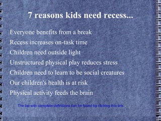Is Recess THAT important? | PPT