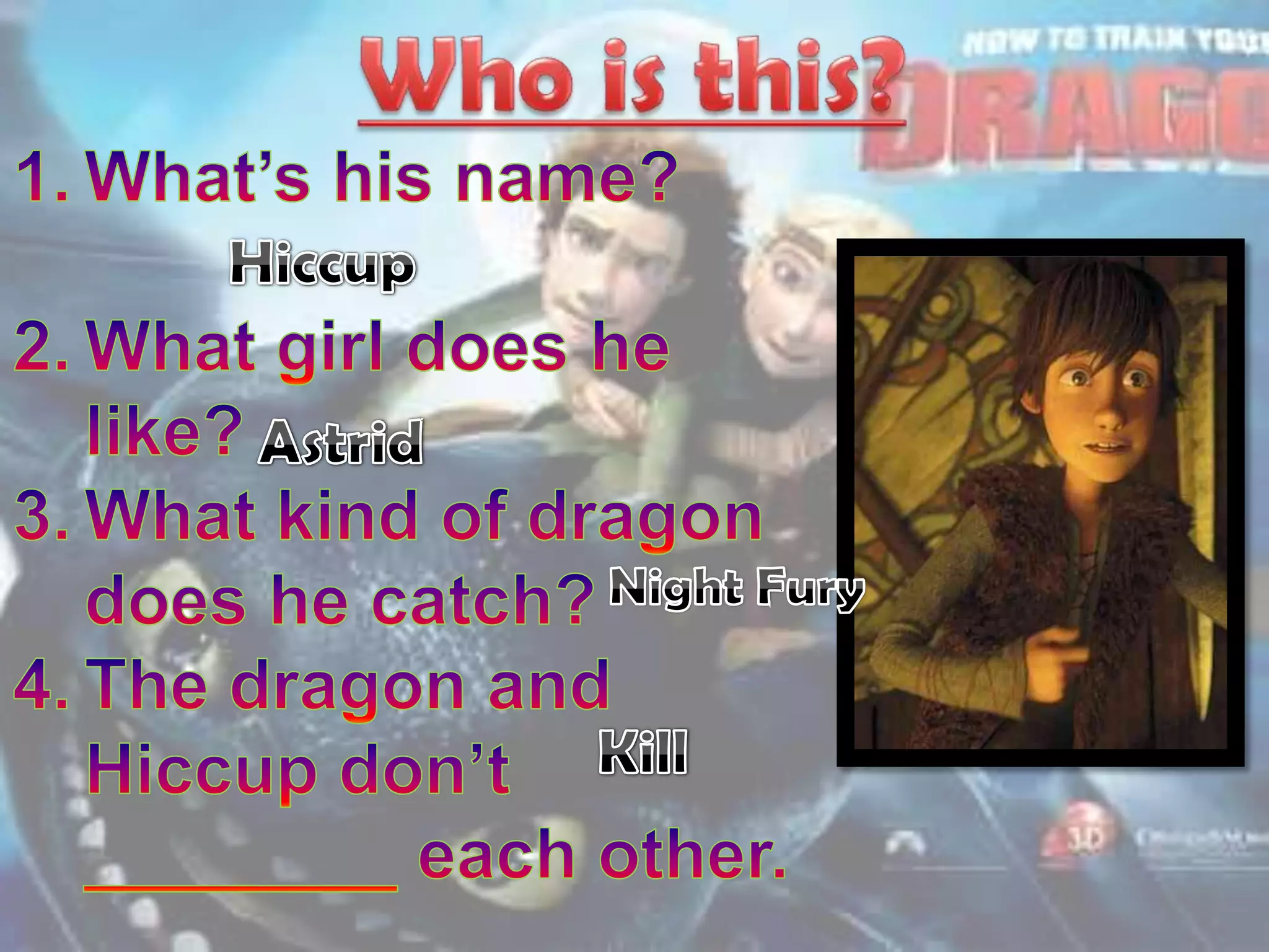 How to Train Your Dragon vocabulary and fill in the blank | PPTX