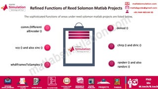 Reed Solomon Matlab Projects Research Ideas | PPT