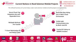 Reed Solomon Matlab Simulink Projects Research Assistance | PPTX