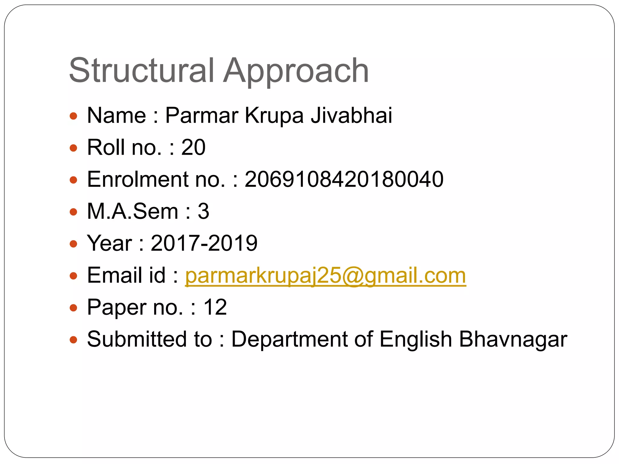 Structural Approach | PPTX