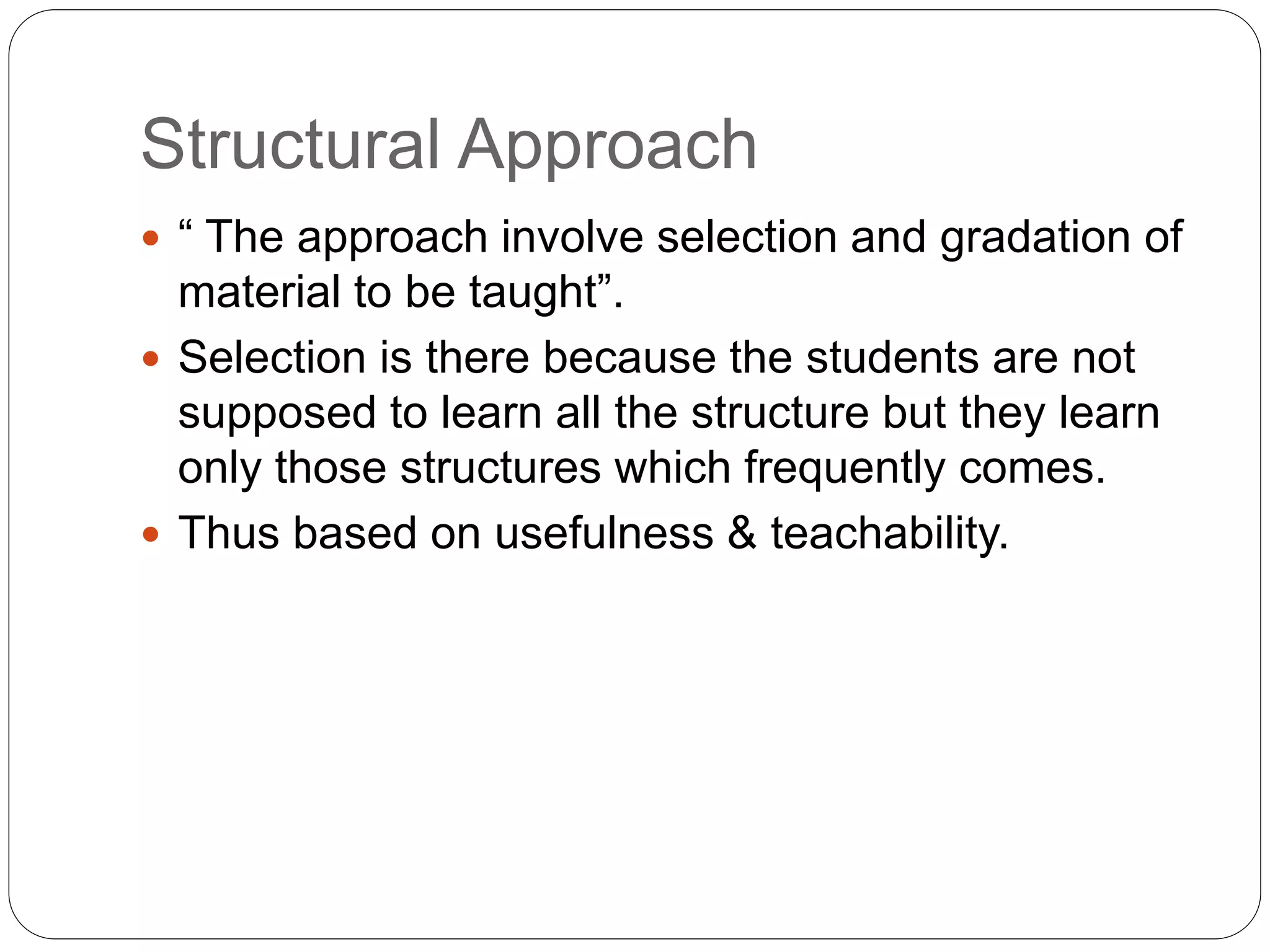 Structural Approach | PPTX