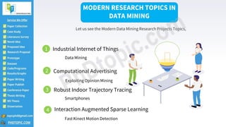 Data Mining Research Projects Tutorials | PPTX | Internet | Computing