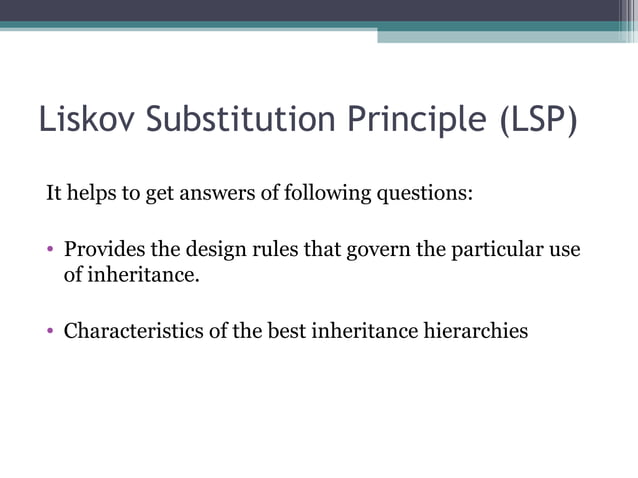 principles of object oriented class design | PPT