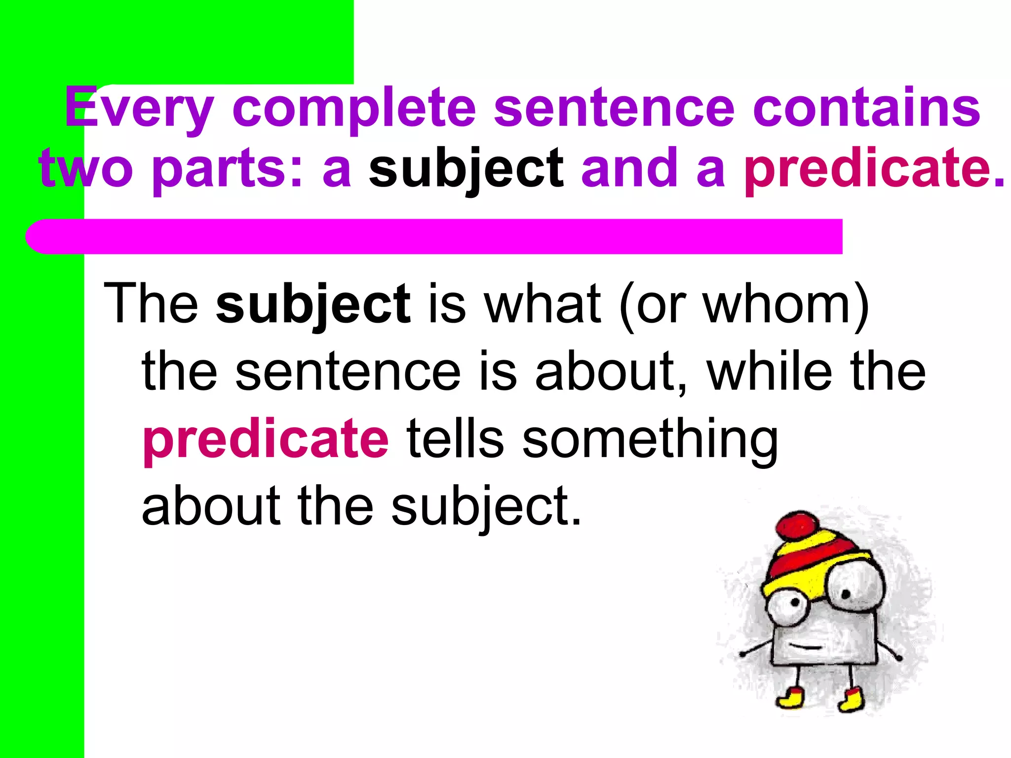 subject and predicate | PPT