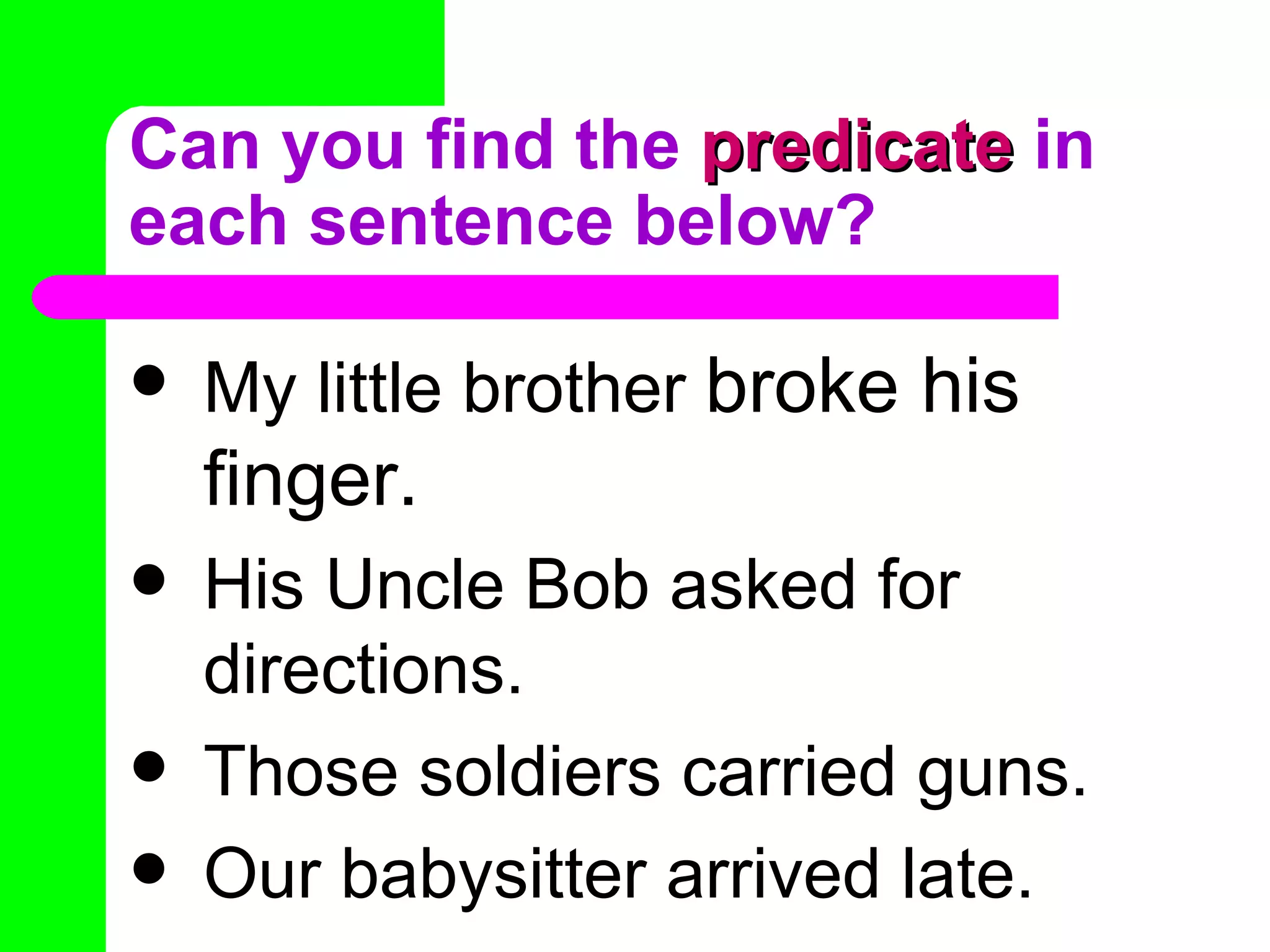 subject and predicate | PPT