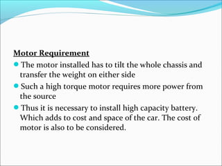 Tilting Mechanism for a Four Wheeler Vehicle | PPT