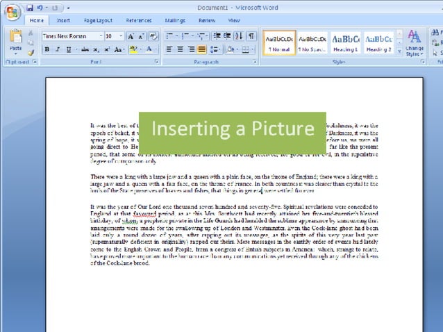 Inserting a picture into a word doc. | PPT