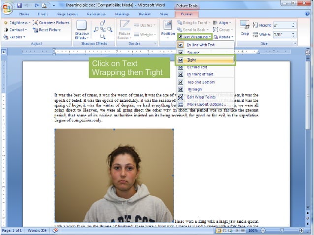 Inserting a picture into a word doc. | PPT