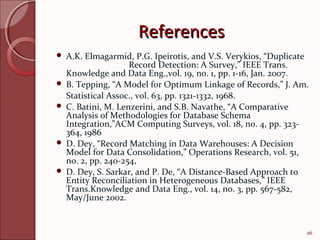 online Record Linkage | PPT | Databases | Computer Software and ...