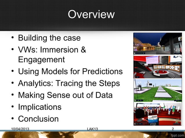 Case Study - Virtual Worlds and Learning Analytics | PPT
