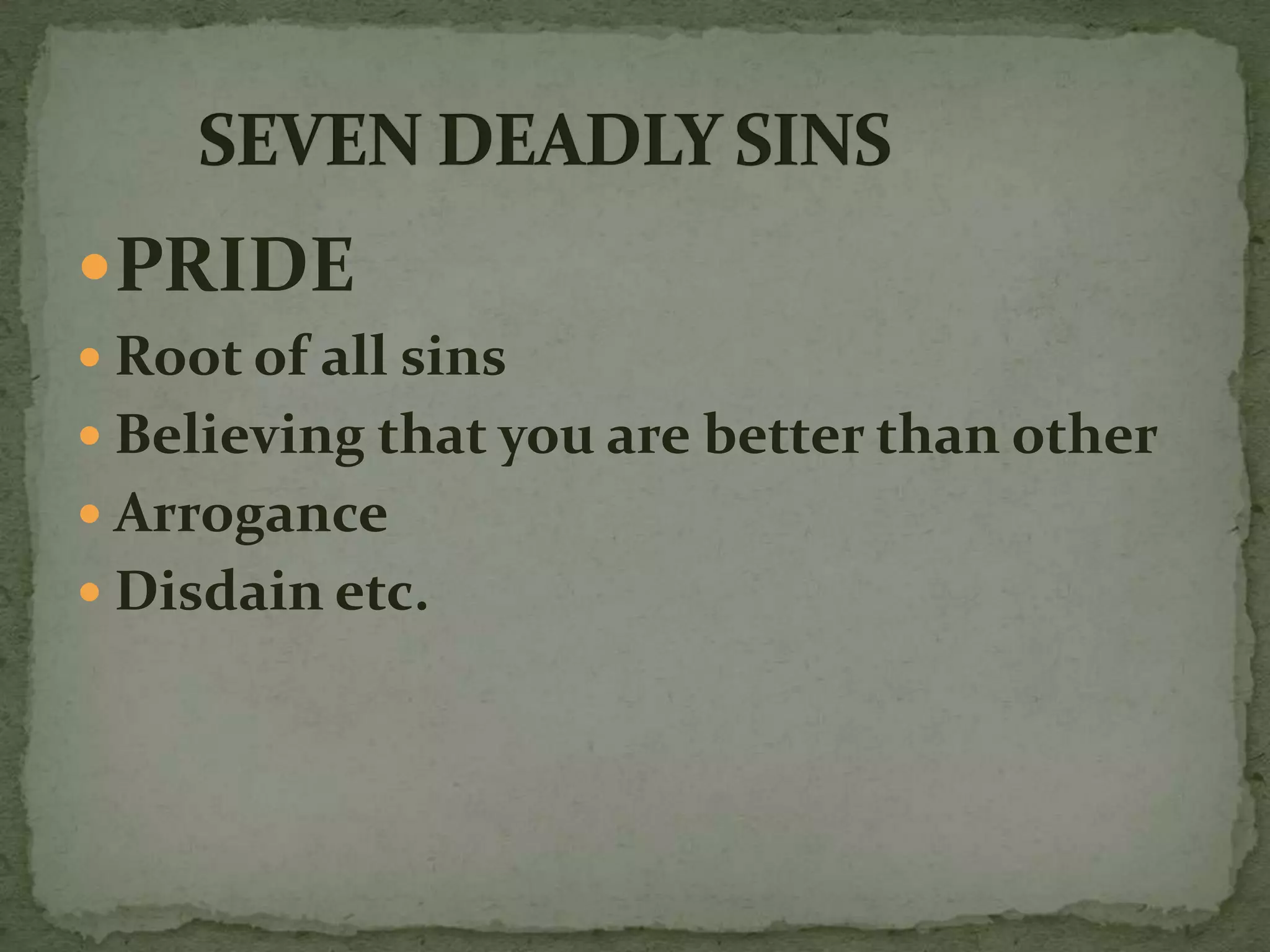 seven deadly sins in dr faustus | PPTX