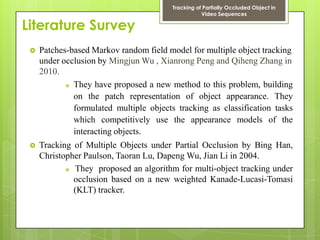 TRACKING OF PARTIALLY OCCLUDED OBJECTS IN VIDEO SEQUENCES | PPTX ...