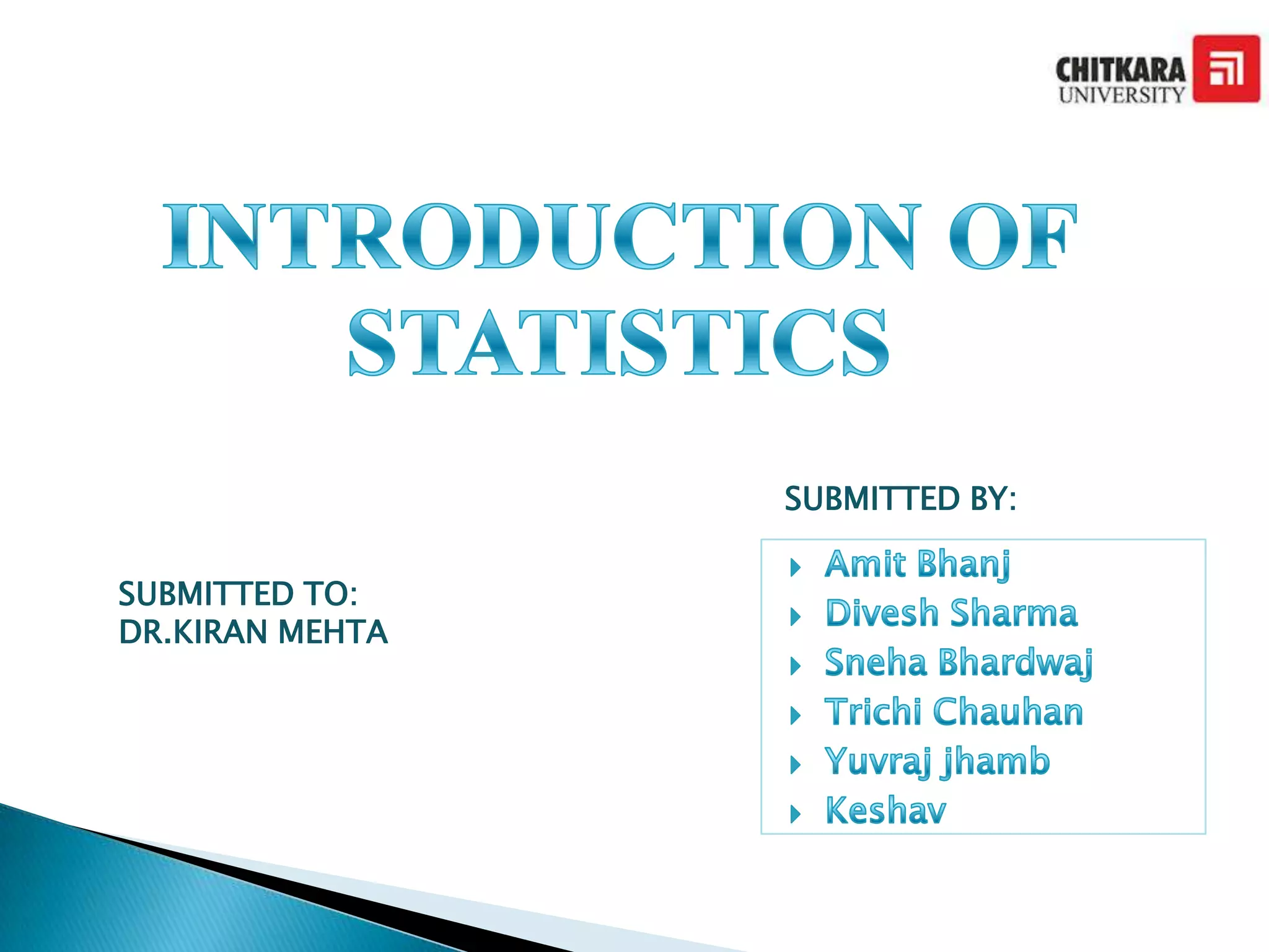 Introduction to statistics | PPTX
